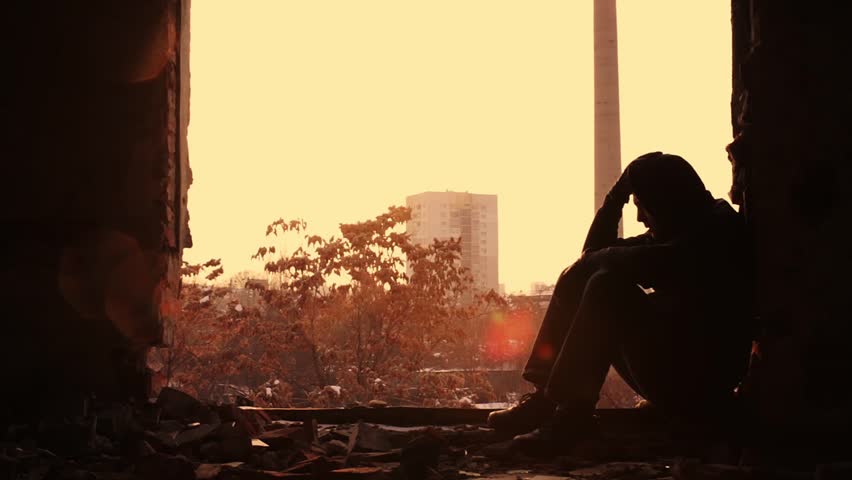 Sad Homeless Young Man Remorse Stock Footage Video (100% Royalty-free ...