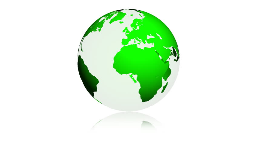 3D-animated Green Earth With Recycling Arrows. Loop-able. Matte ...