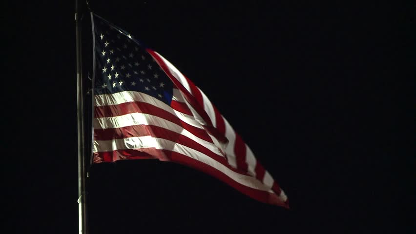 United States Flag Background With Light
