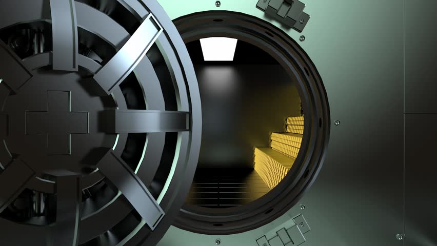 Heavy Vault Door Opening. Golden Stock Footage Video (100% Royalty-free ...