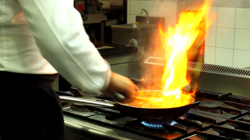 Kitchen,flame In The Pan Stock Footage Video 6076967 | Shutterstock