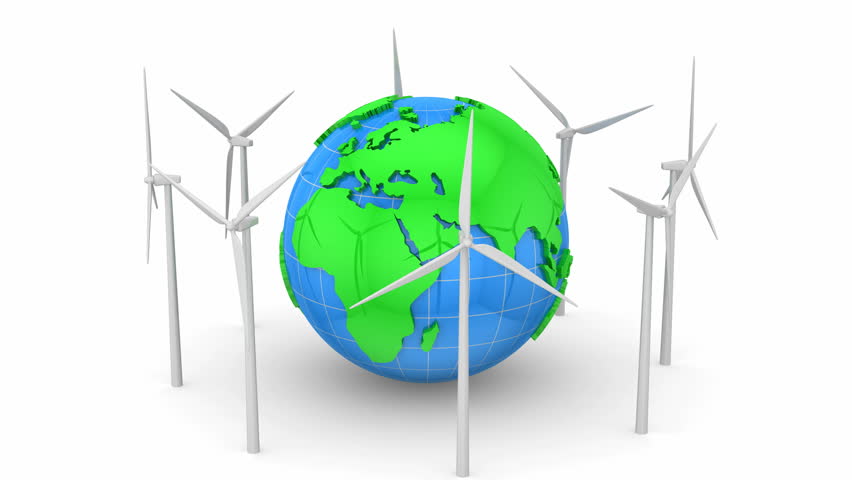 Alternative Energy. White Background, 2 Stock Footage Video (100% ...