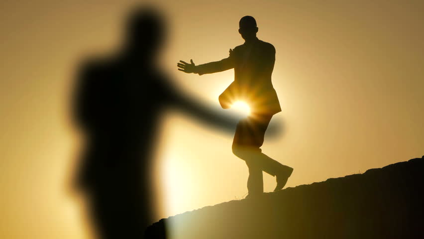 Man Walking Upwards. Stairway Staircase. Success. Progress. Path ...