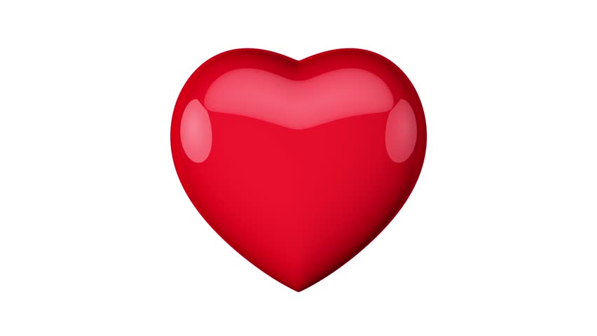 Love Heart Thumping Beating On White Background. Animation Of Red Love ...