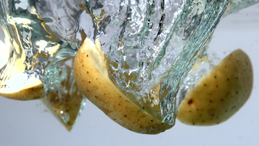 Potato Slices Falling in Water Stock Footage Video (100% Royalty-free ...