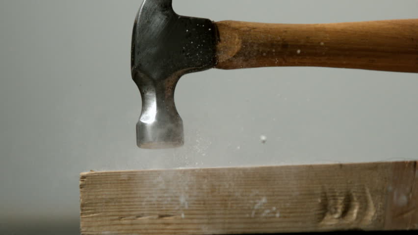Hammer Hitting a Nail Into Stock Footage Video (100% Royalty-free ...