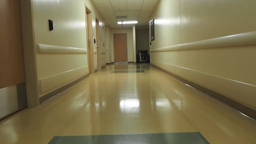 Walk Through Clean, Shiny, Well Maintained Hospital Hallways. 1080p ...