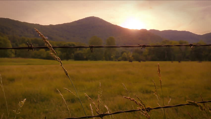 Evening Sunset Over Farm and Stock Footage Video (100% Royalty-free ...