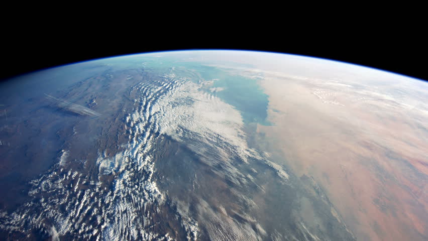 A Slowly-rotating, High-resolution Earth In Space. Right-justified ...