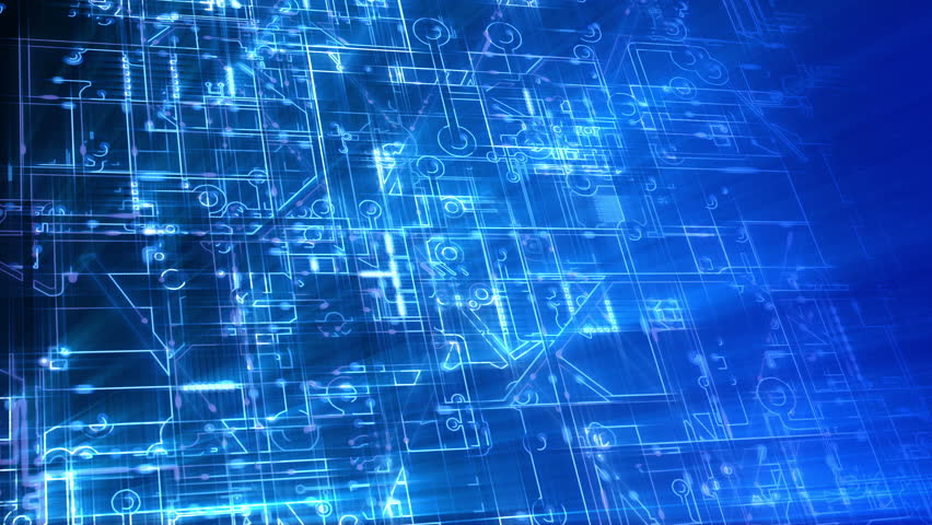 Abstract Electronic Circuits Loop. Technology Background Animation ...