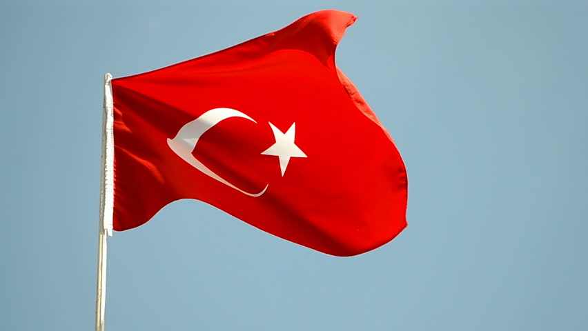 Turkish Flag On Blue Sky, Stock Footage Video (100% Royalty-free ...