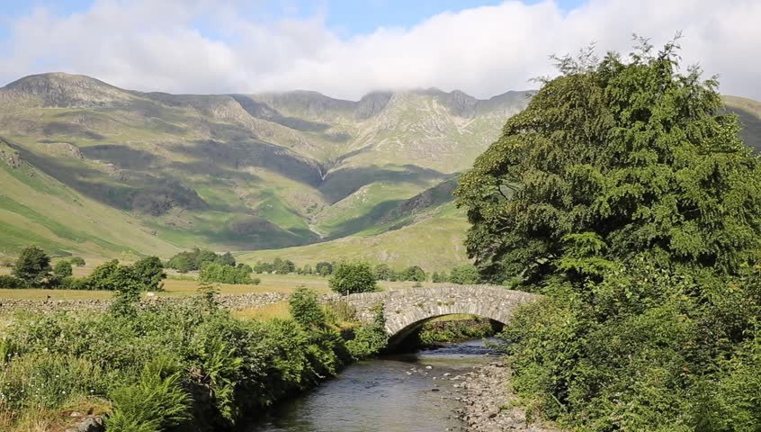 Beautiful Lake District River Mickleden Beck Langdale Valley By Old ...