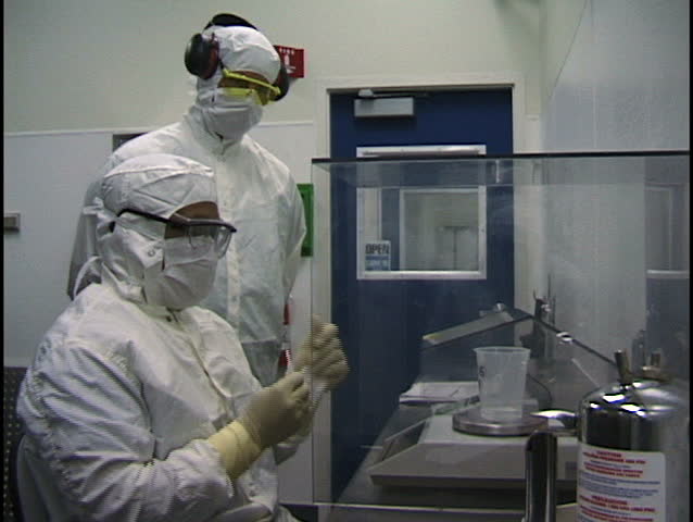 Clean-room Technicians Weigh Product Contents Stock Footage Video (100% ...