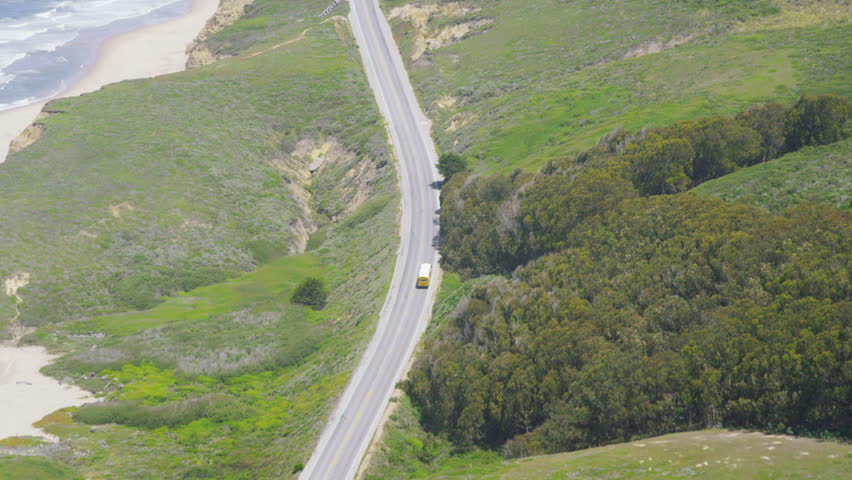 Aerial View of School Bus Stock Footage Video (100% Royalty-free ...