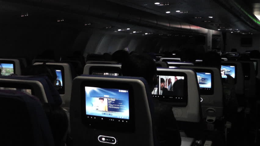 Inside Airplane At Night
