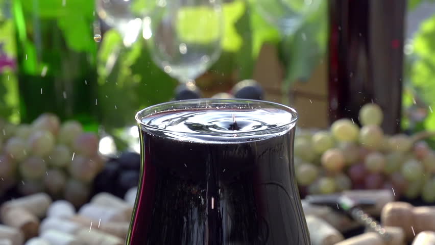 Falling Drops of Red Wine. Stock Footage Video (100% Royalty-free ...