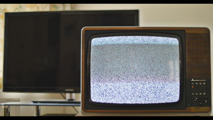 Slow Zoom Into Vintage 1970s Television. 76 Years Of Television History ...