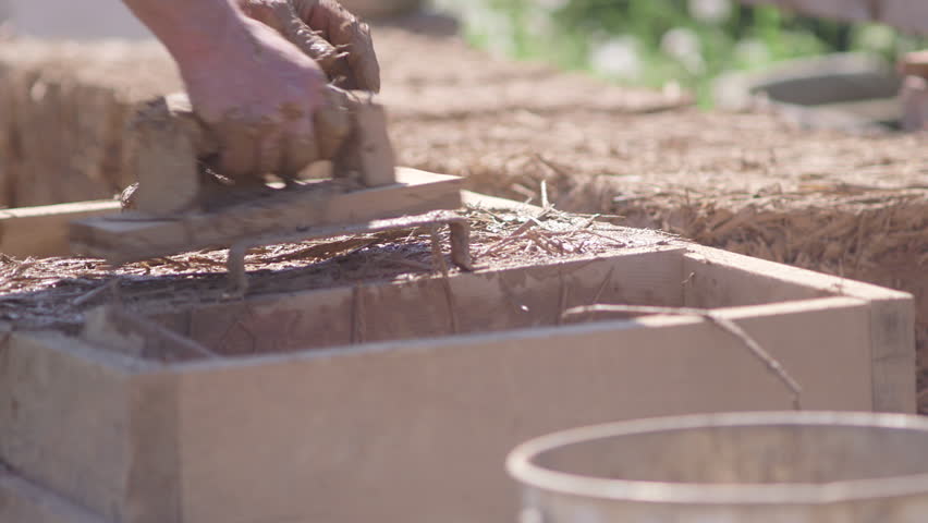 Forming Clay and Hay Brick Stock Footage Video (100% Royalty-free ...