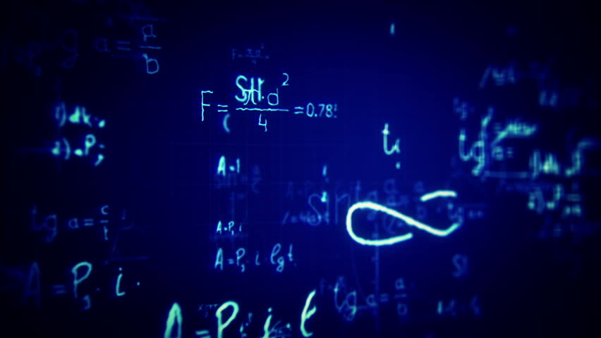 Flying Through Different Physics Formulas. Loopable. 360. Red And Dark ...