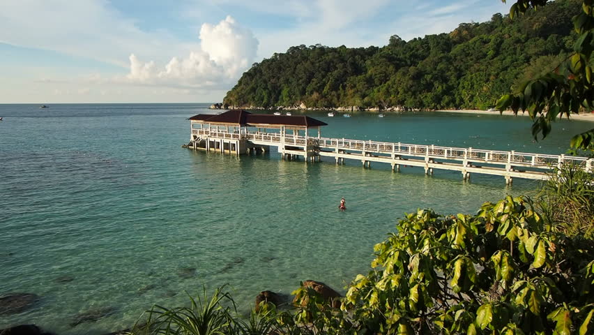 Main Pier at Beautiful Perhentian Stock Footage Video (100% Royalty ...