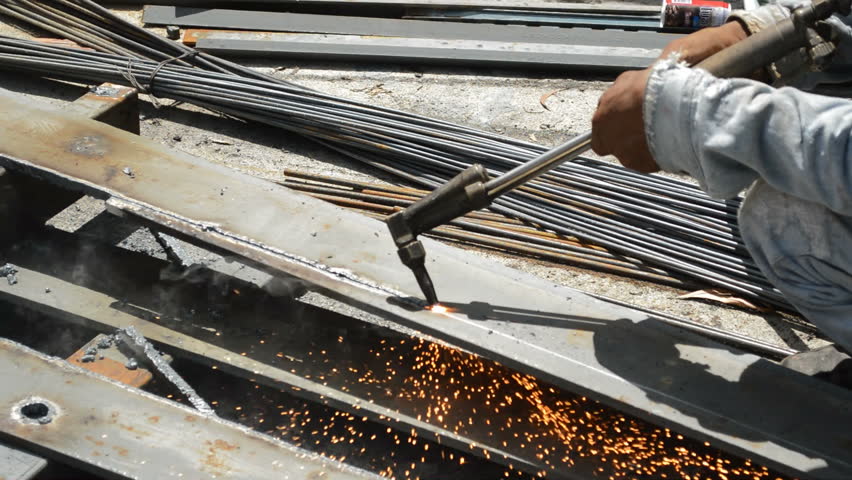 Arc Working for Cutting Steel Stock Footage Video (100% Royalty-free ...