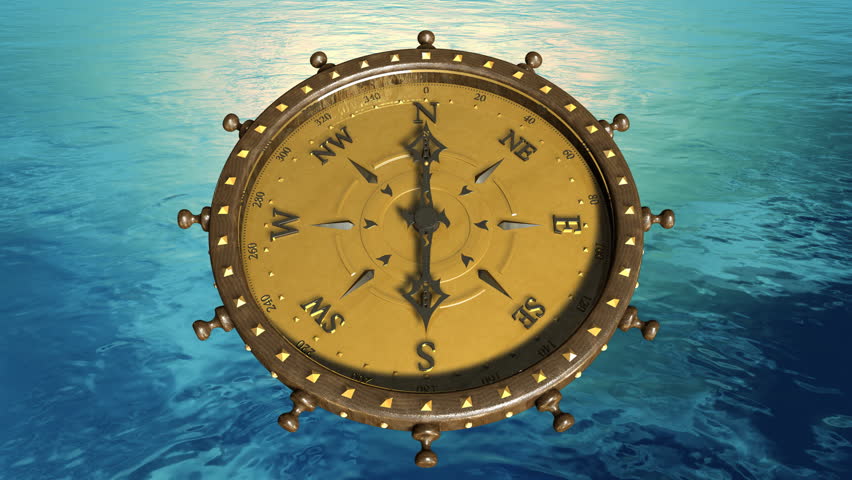 Compass Over the Ocean (blue) Stock Footage Video (100% Royalty-free ...