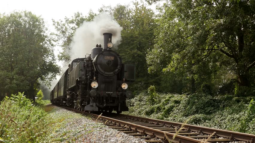 Steam Engine Locomotive Train Crossing Stock Footage Video (100% ...