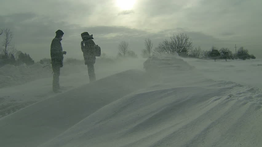 Two Men in Snowstorm. Polar Stock Footage Video (100% Royalty-free ...