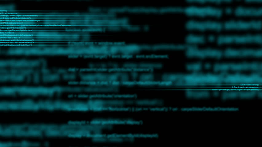 Programming Code Running Down A Computer Screen Terminal Stock Footage ...