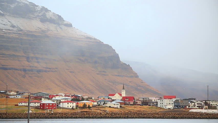 Stock video of small town icelandic fishing village, grundarfjordur ...