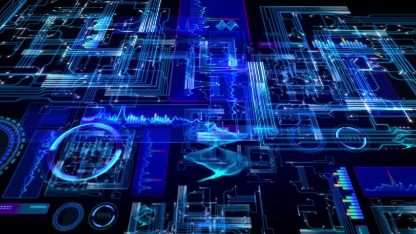 Cyber Security Locked Futuristic In Cyberspace Stock Footage Video ...