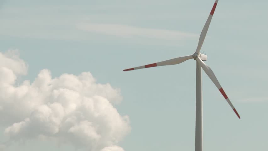 Wind Energy, 3d Animation On Time-lapse Sky Background Stock Footage ...
