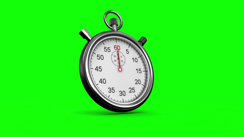 Stopwatch Loop Real Time On Green Screen. Realistic Stopwatch Animation ...
