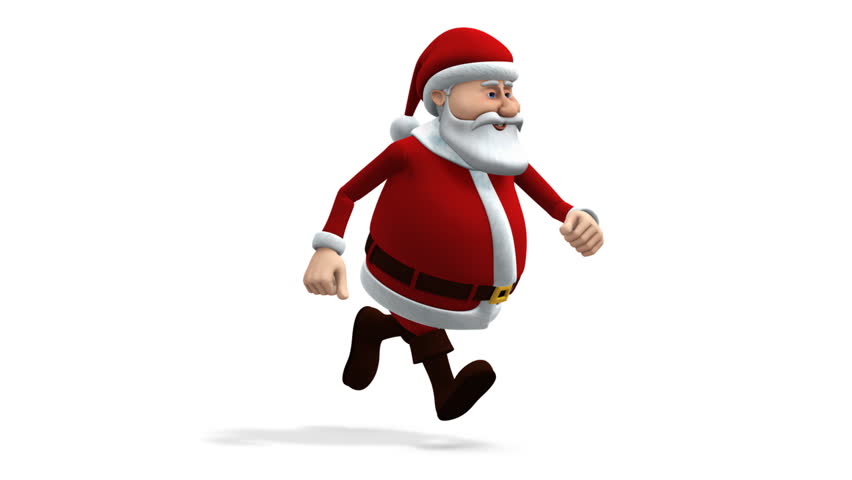 Cartoon Santa Claus Balancing Presents - Walk Cycle - Loopable 3d ...