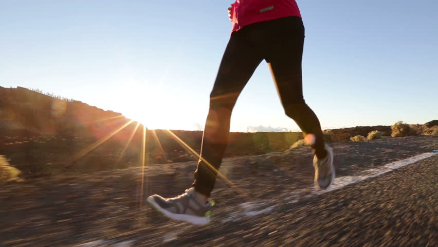 Stock video of runner woman running on road in | 8433418 | Shutterstock