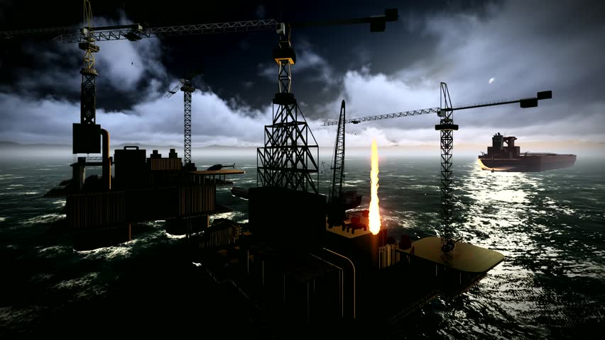 Stock video of oil rig platform at night | 8541538 | Shutterstock