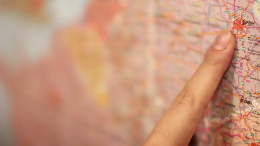 Finger Pointing On Map of Stock Footage Video (100% Royalty-free ...