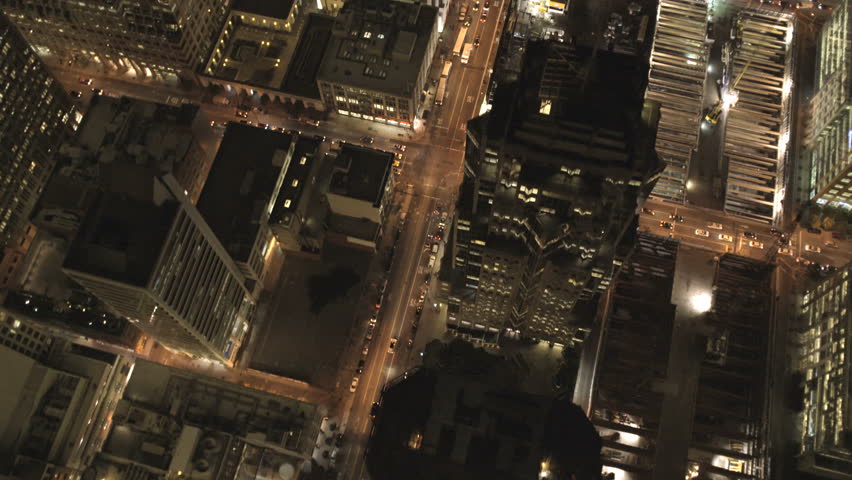 Aerial Low Level Overhead Night Stock Footage Video (100% Royalty-free ...