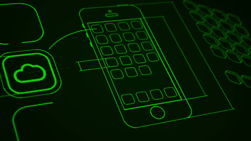 Mobile App Development Green Neon Stock Footage Video (100% Royalty ...