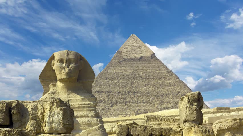 Timelapse Of The Great Pyramids In Giza Valley, Cairo, Egypt Stock ...