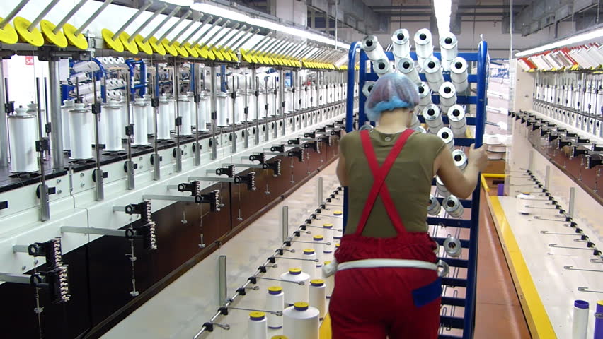 Textile Manufacturing of Synthetic Fibers, Stock Footage Video (100% ...