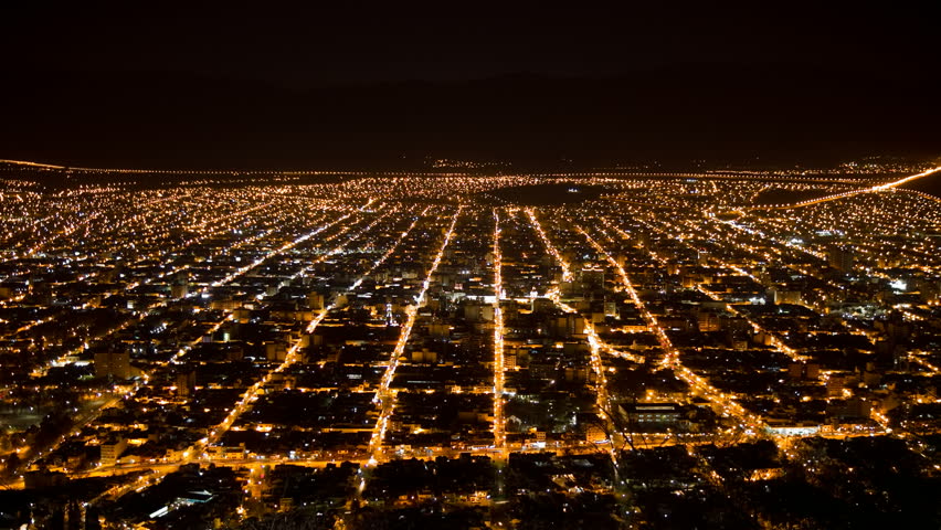 Salta, Argentina, at Night. Panoramic Stock Footage Video (100% Royalty ...