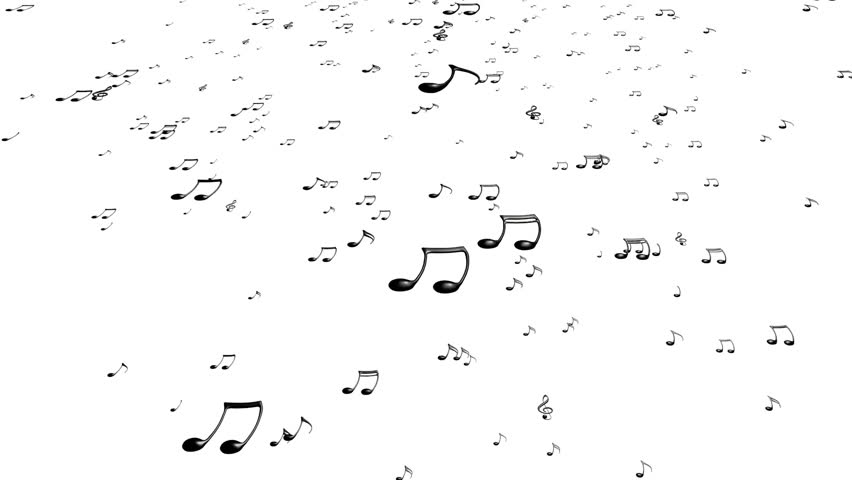 Animated Falling White Music Notes On Transparent Background. Each ...
