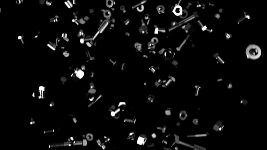 Nuts and Bolts Screws Falling Stock Footage Video (100% Royalty-free ...