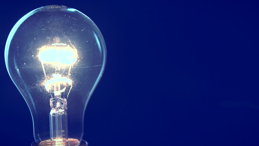 Light Bulb On Blue Background. Stock Footage Video (100% Royalty-free ...
