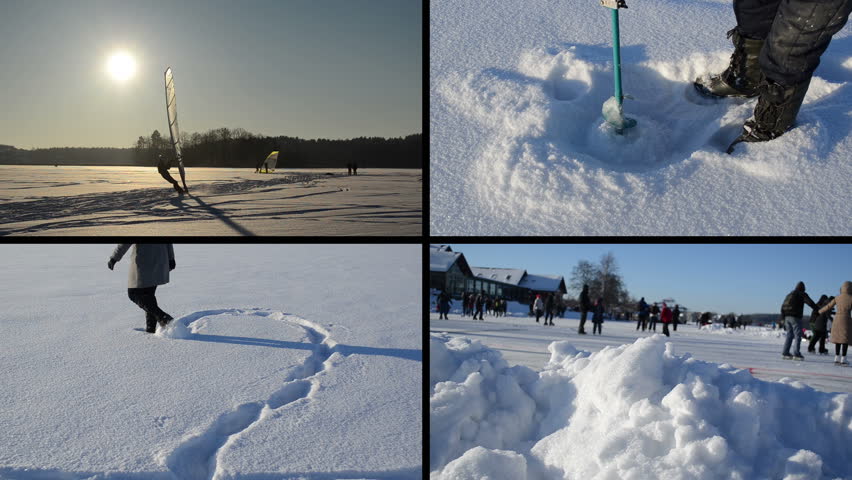 Ice Surfer Sailing On Frozen Stock Footage Video (100% Royalty-free ...