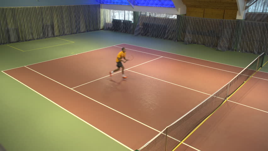 Tennis Player in Action. Moving Stock Footage Video (100% Royalty-free ...