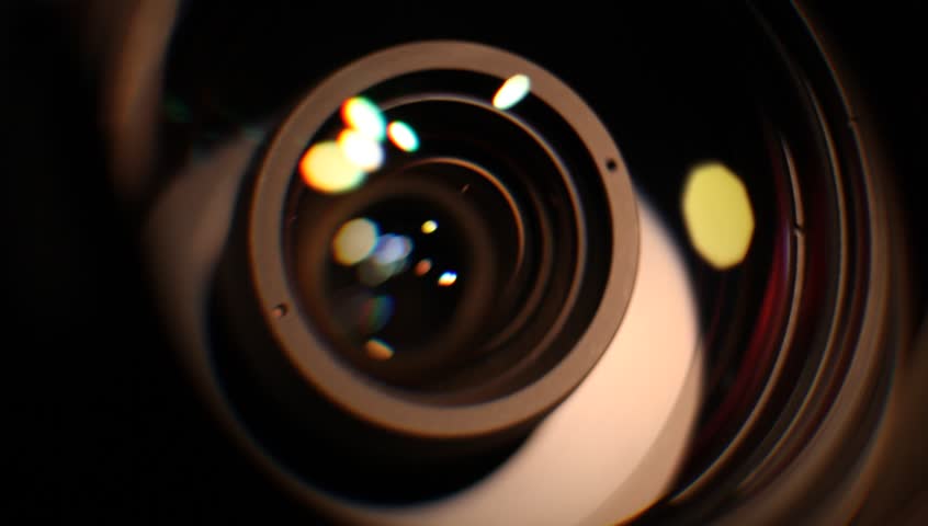 Camera Zoom. Closeup Shot Of Professional Video Camera, With Its Lens ...