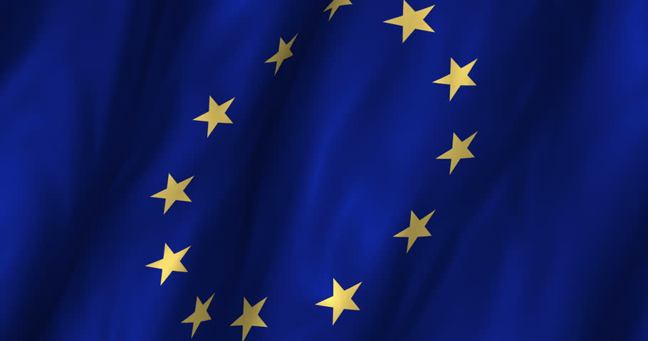 A Beautiful Satin Finish Looping Flag Animation Of European Union. A ...