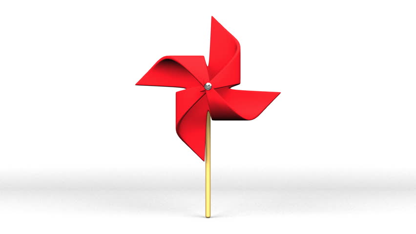 Red Pinwheel On White Background. Stock Footage Video (100% Royalty ...
